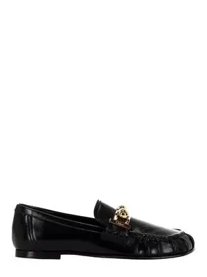 Chloé Asymmetric Metallic-milles Loafers - Black