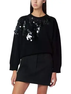 ROBERTO COLLINA Sequin-embellished Merino Jumper - Black