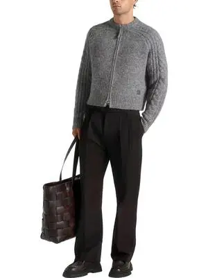 Manière De Voir Cable-knit Zip Cardigan - Grey