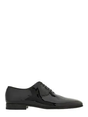 FERRAGAMO Patent Oxford Shoes - Black
