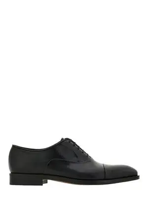 FERRAGAMO Leather Oxford Shoes - Black
