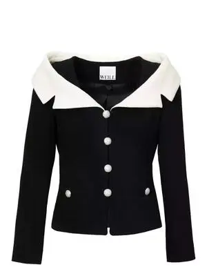WEILL Bardot Neck Button Jacket - Black