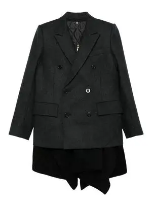 Sacai Double-breasted Blazer - Black