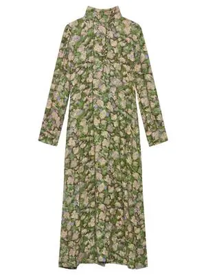 Malìparmi Floral-print Mock-neck Midi Dress - Green