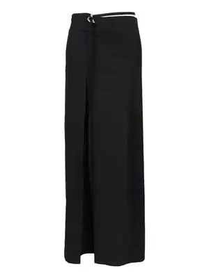 HELIOT EMIL Wrap-front Split Midi Skirt - Black
