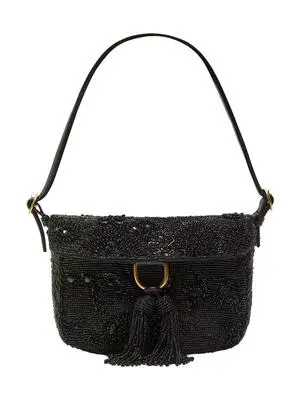 Malìparmi Beaded Tassel Shoulder Bag - Black