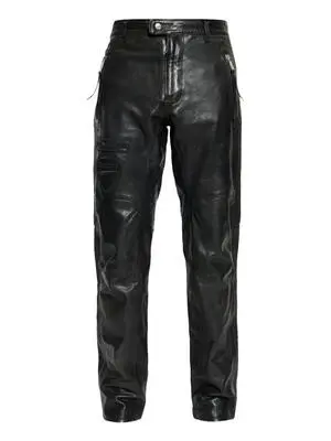 Dsquared2 X Ducati Leather Trousers - Black