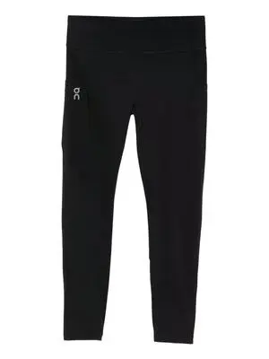 On Logo-print Performance Leggings - Black