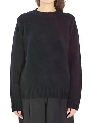 LISA YANG Crew Neck Ribbed Sweater - Black