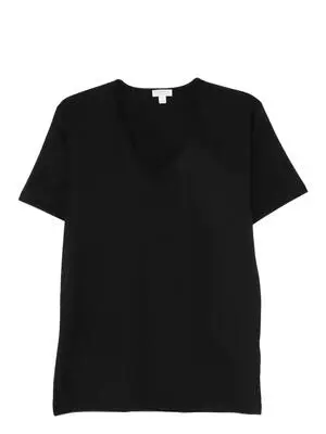 Sunspel V-neck Short-sleeve T-shirt - Bkaa Black