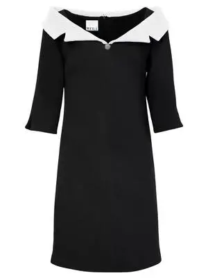 WEILL Mini Bardot Neck Crêpe Dress - Black