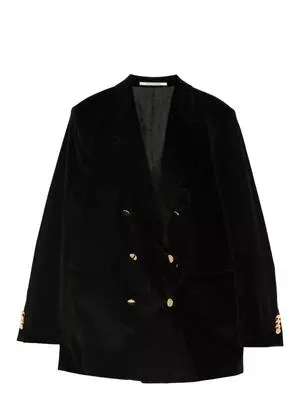 Tagliatore Double-breasted Velvet Blazer - Black