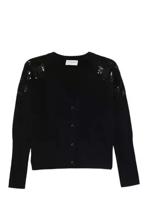 ERMANNO FIRENZE Sequin-embellished Cardigan - Black