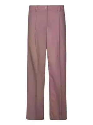 Liu Jo Pleated Trousers With Logo Detail - Pink