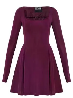 Versace Long-sleeve Cut-out Mini Dress - Red