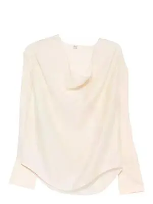 TOTEME Cowl Neck Long Sleeve Blouse - Neutrals
