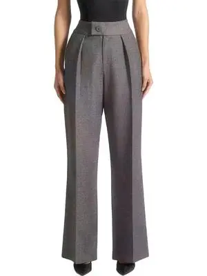 Manière De Voir Elsa High-waisted Marl Tailored Trousers - Grey