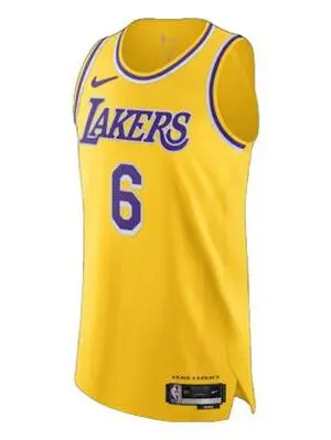 Nike Nba Los Angeles Lakers Lebron James 6 Authentic Jersey - Yellow