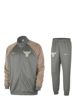Nike Nba Chicago Bulls Club Courtside City Edition Tracksuit - Dark Steel Grey/hemp/oatmeal