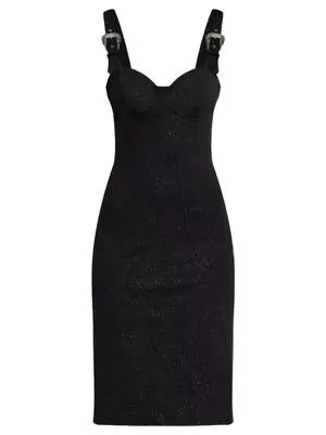 Versace Buckle-strap Midi Dress - Black