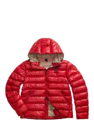 BLAUER. Quilted Hooded Jacket - Red