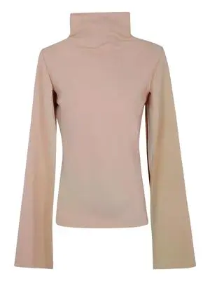 Alberta Ferretti High-neck Cape-sleeve Top - Neutrals