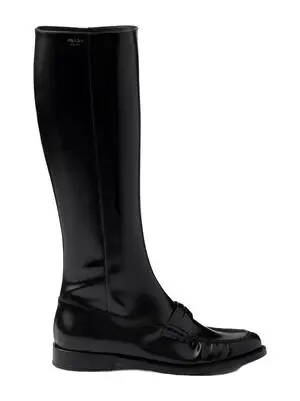 Prada Leather Zip-fastening Boots - Black