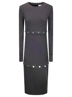 Sportmax Canzone Button Midi Dress - Black