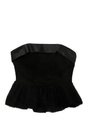 Viktor & Rolf Tulle Ruffle Strapless Top - Black