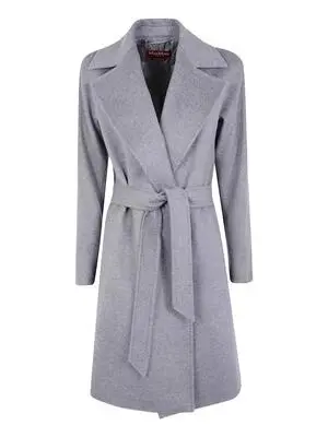 Max Mara Tie-fastening Coat - Grey