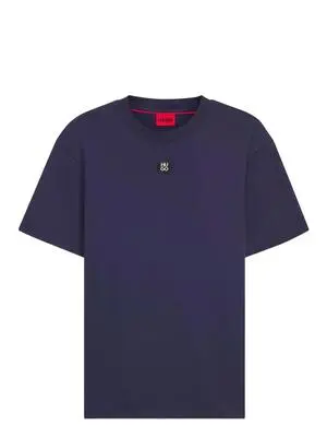 Hugo Patch-logo Cotton T-shirt - Blue