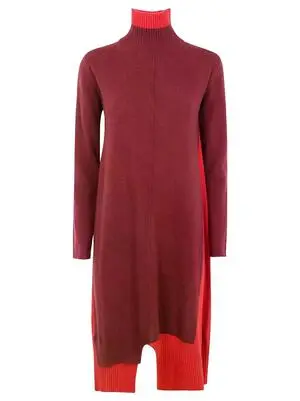 PIERANTONIOGASPARI Mini Colourblock Turtleneck Dress - Red