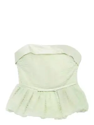 Viktor & Rolf Tulle Ruffle Sleeveless Top - Green