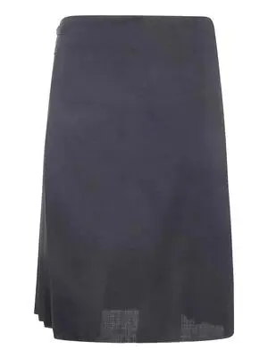 SAPIO Mohair Wool Pleated Skirt - Black