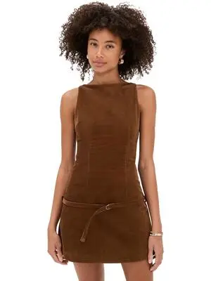 Lioness Cocquette Corduroy Mini Dress - Chocolate