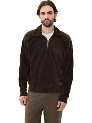 ASHER Claude Quarter Zip - Chocolate
