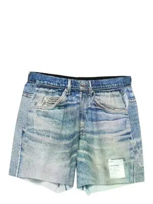 Satisfy Whiskering-effect Denim Shorts - Blue