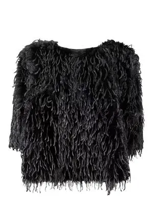 STEFANO MORTARI Fringed Top - Black