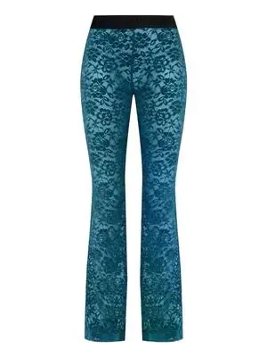 Versace Lace Flared Trousers - Blue