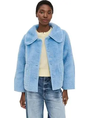 THE TINY BIG SISTER Faux Fur Coat - Blue