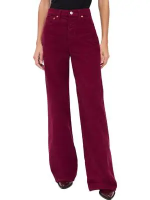 RE/DONE High-rise Wide-leg Corduroy Pants - Beet Cord