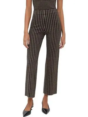 LE BOP Gingham Flare Pants - Chocolate/black