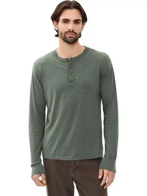 S.k.u. Long Sleeve Supima Jersey Henley - Basil
