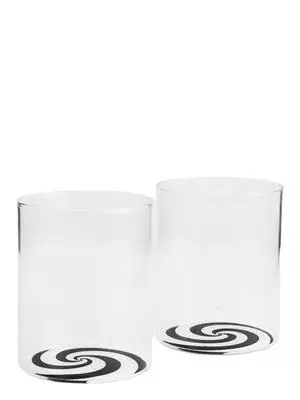 FAZEEK Swirl Tumbler Set Of 2 - Black/white