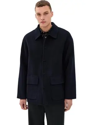 Officine Générale Vasco Double Split Wool Jacket Dark Navy