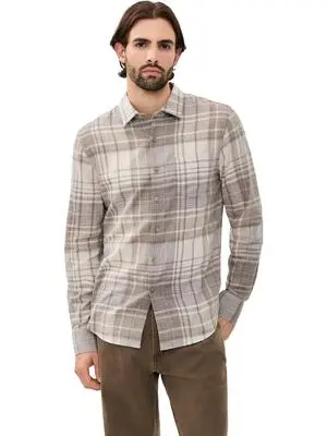 Vince Chilton Plaid French Placket Shirt - H Mouse Combo