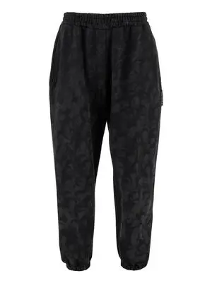 CULTURA Printed Cotton Trousers - Black