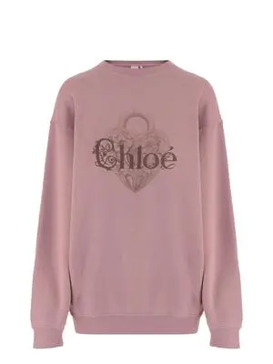 Chloé Cotton-blend Sweatshirt With Logo - Pink
