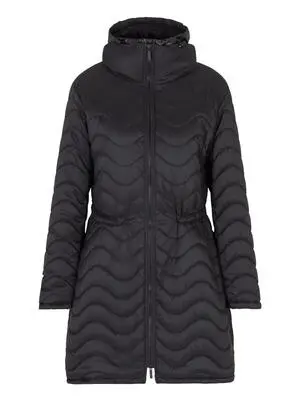 Emporio Armani Nylon Midi Down Jacket - Black