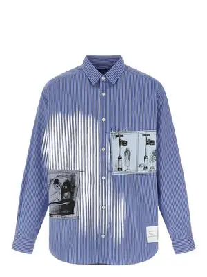 COMME DES GARҪONS HOMME Patch Striped Shirt - Blue